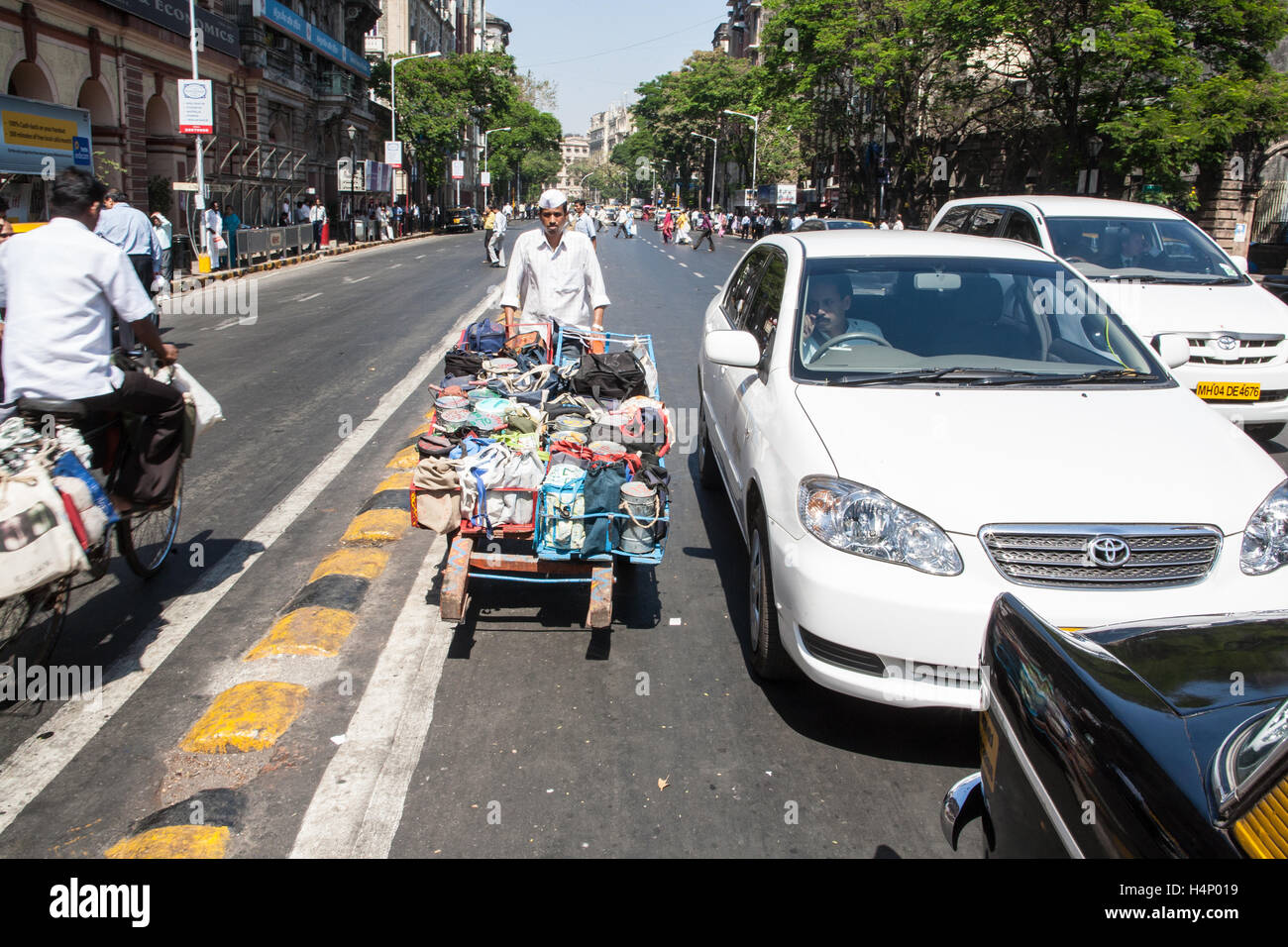 Dabbawalla. Tiffin lunch box system of food deliveries in Mumbai,Bombay ...
