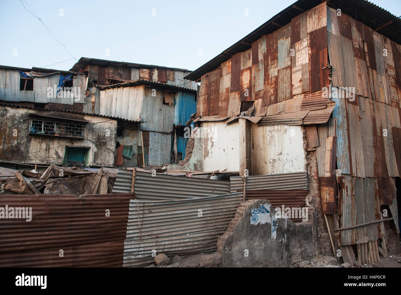 Wealth inequality.Dharavi,Asia's largest slum in the middle of India's financial capital of ...