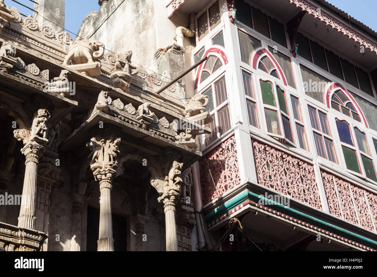 Architecture within old walled area of Ahmedabad city,Gujurat state ...