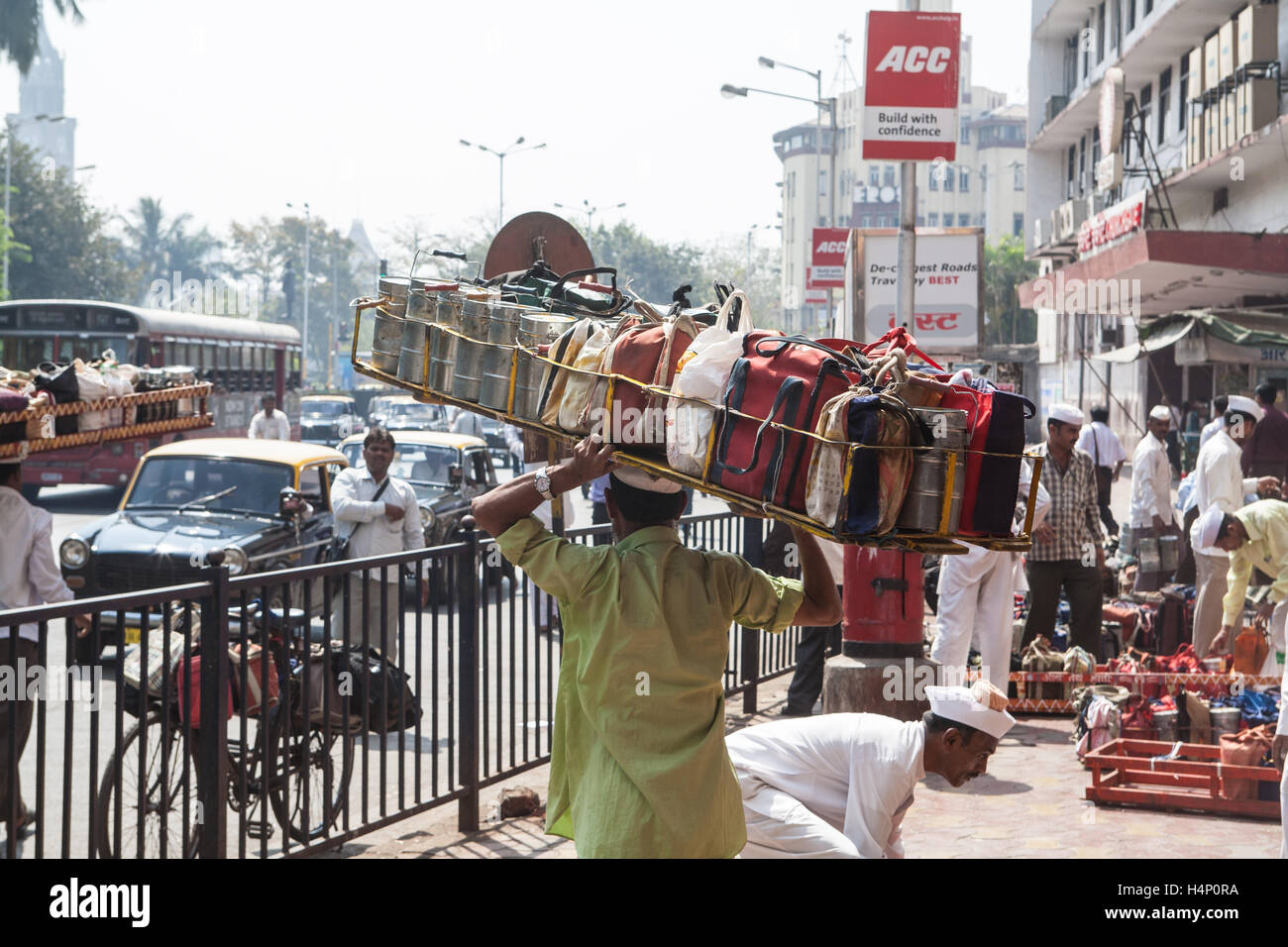 Dabbawalla. Tiffin lunch box system of food deliveries in Mumbai,Bombay ...