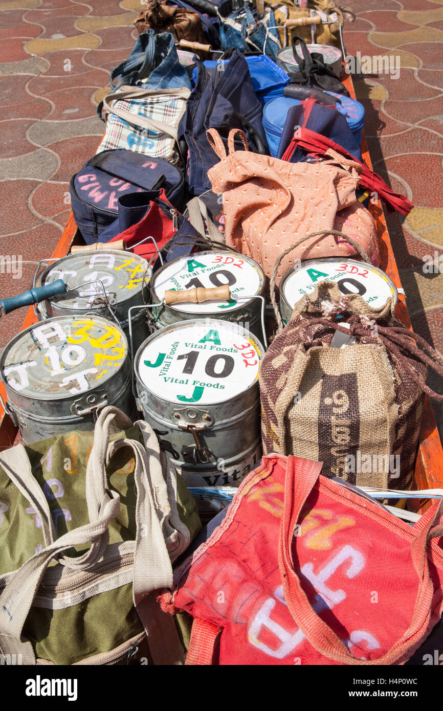 Dabbawalla. Tiffin lunch box system of food deliveries in Mumbai,Bombay ...
