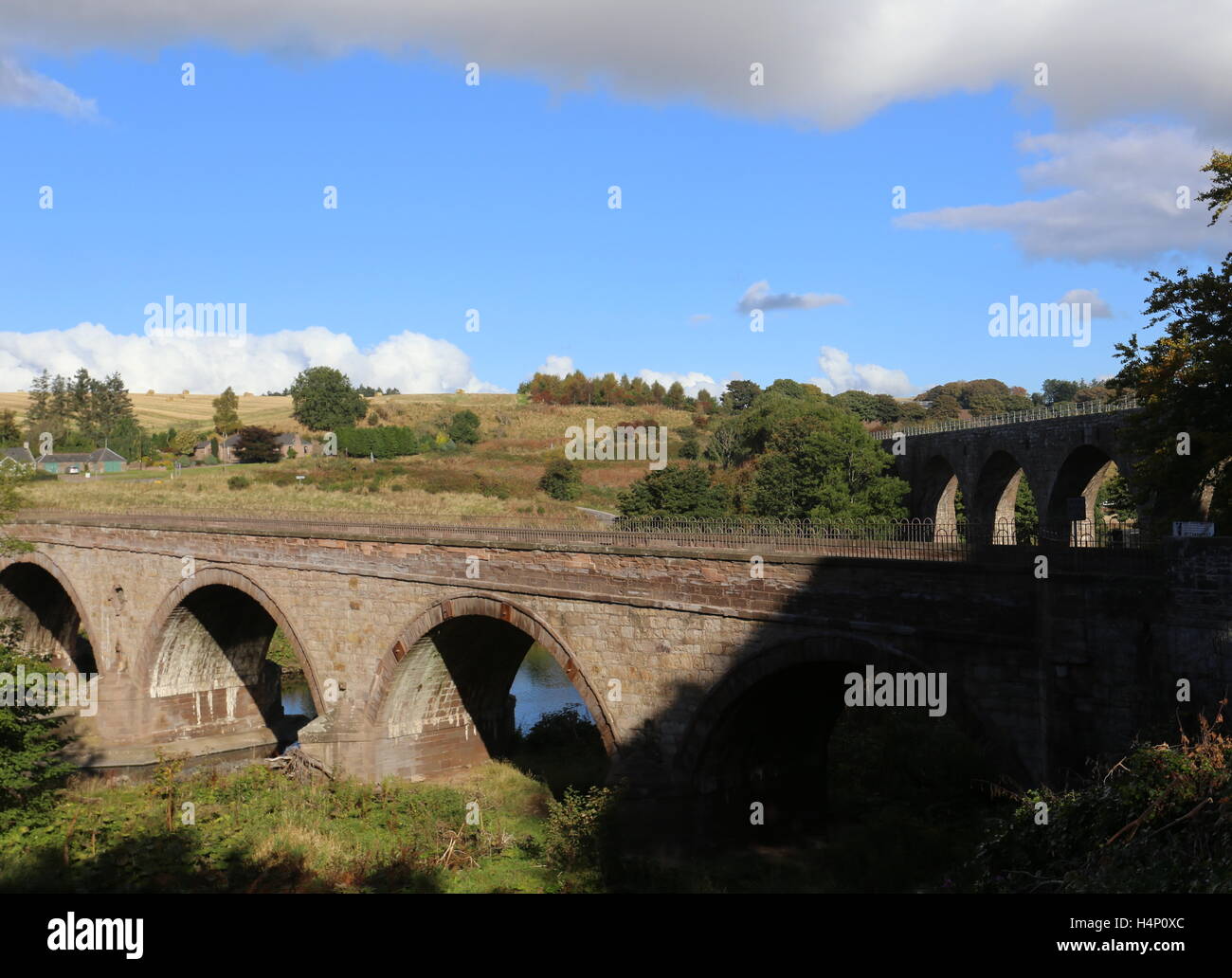A92 road bridge and North Water viaduct over River North Esk Angus ...