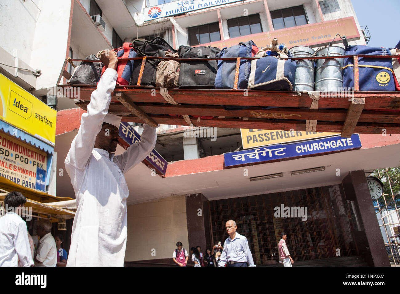 Dabbawalla. Tiffin lunch box system of food deliveries in Mumbai,Bombay ...
