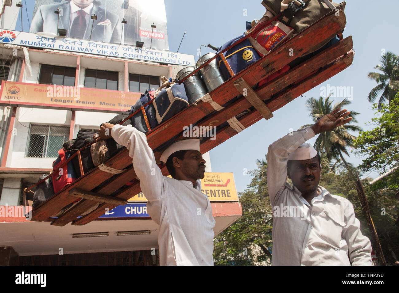 Dabbawalla. Tiffin lunch box system of food deliveries in Mumbai,Bombay ...