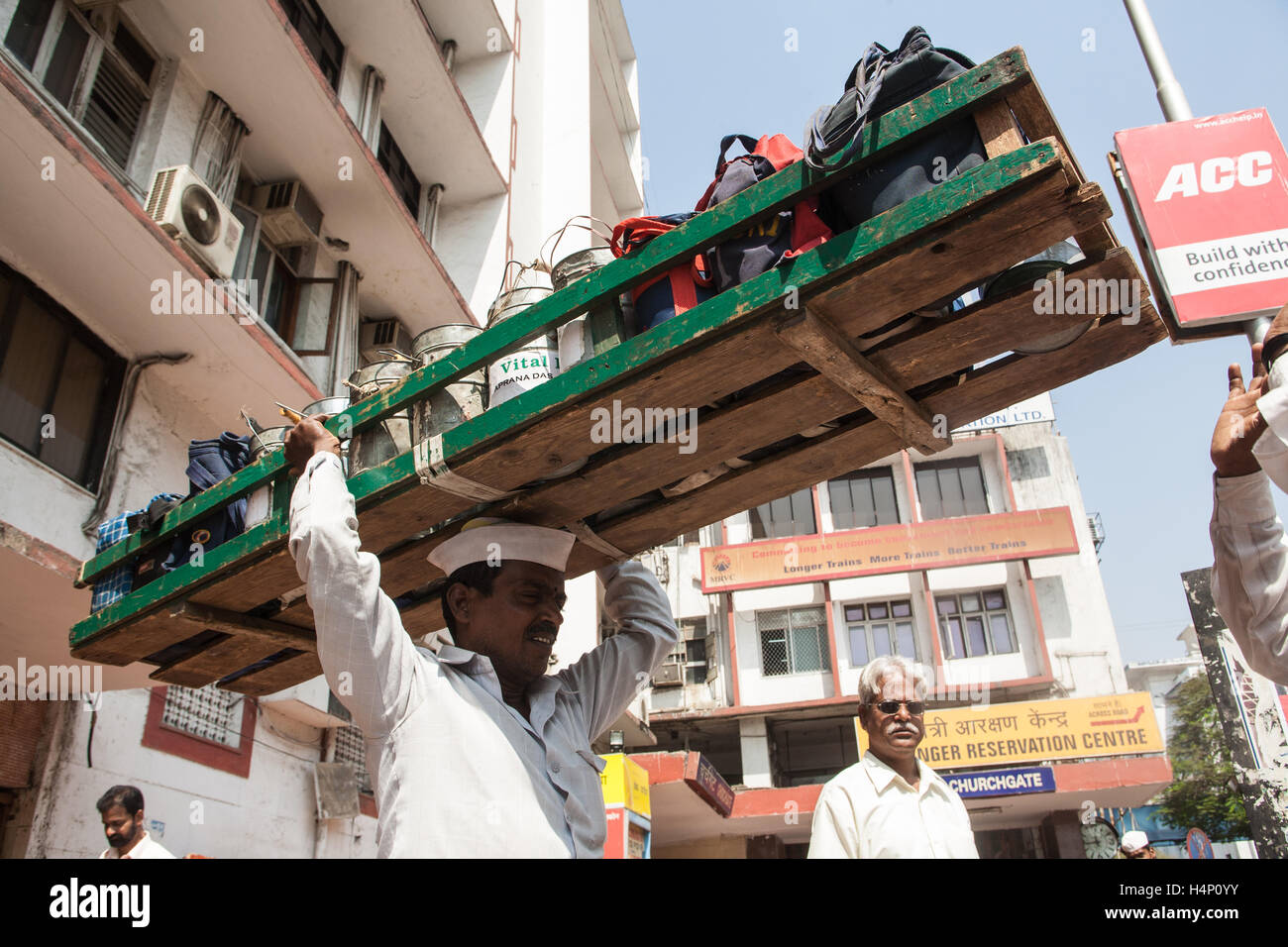 Dabbawalla. Tiffin lunch box system of food deliveries in Mumbai,Bombay ...