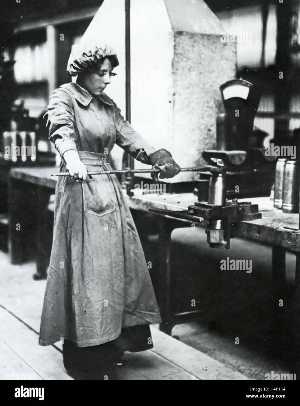 SHELL MANUFACTURE AT VICKERS FACTORY in Barrow, England in 1915. The ...