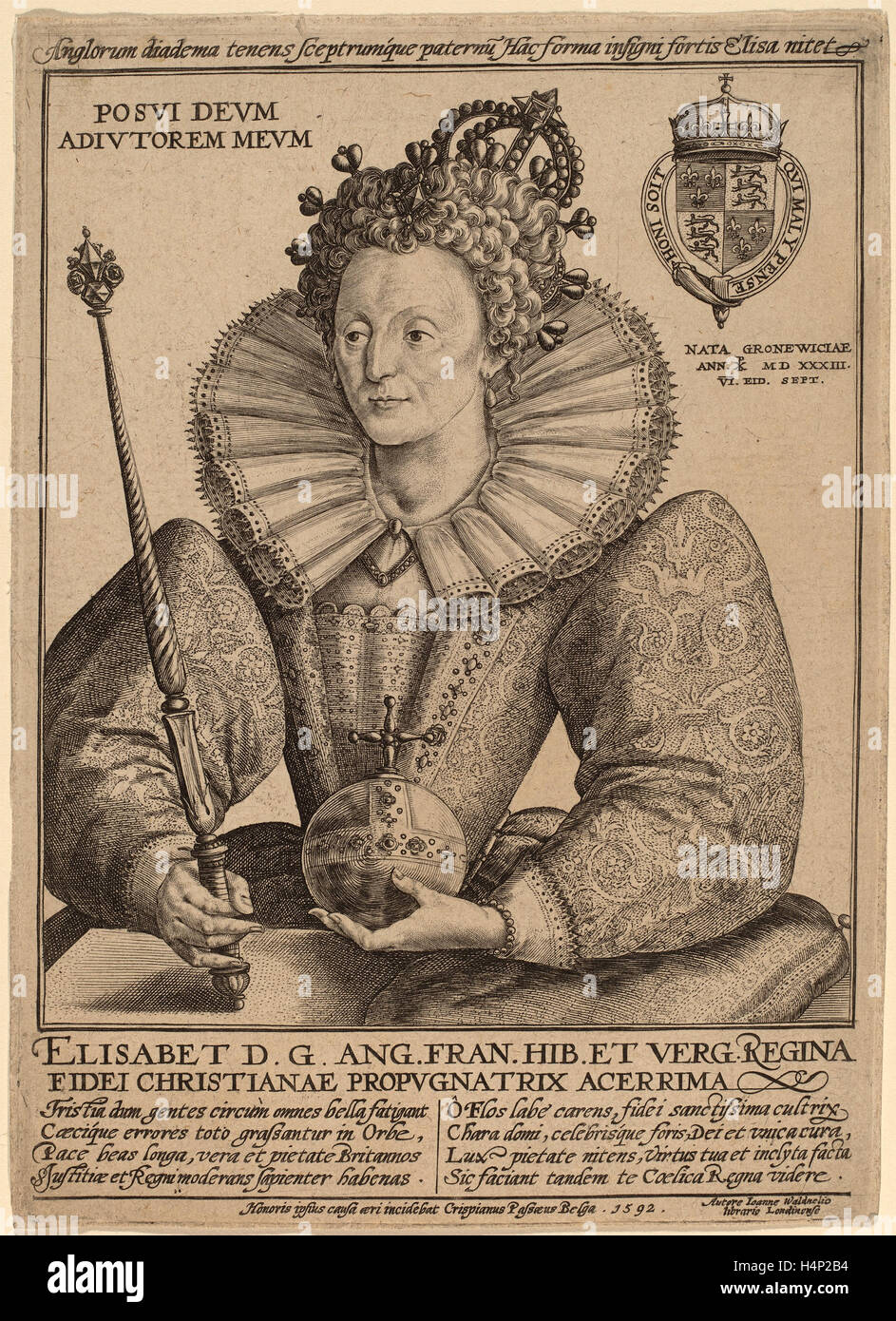 Crispijn de Passe I (Dutch, c. 1565 - 1637), Elizabeth, Queen of ...