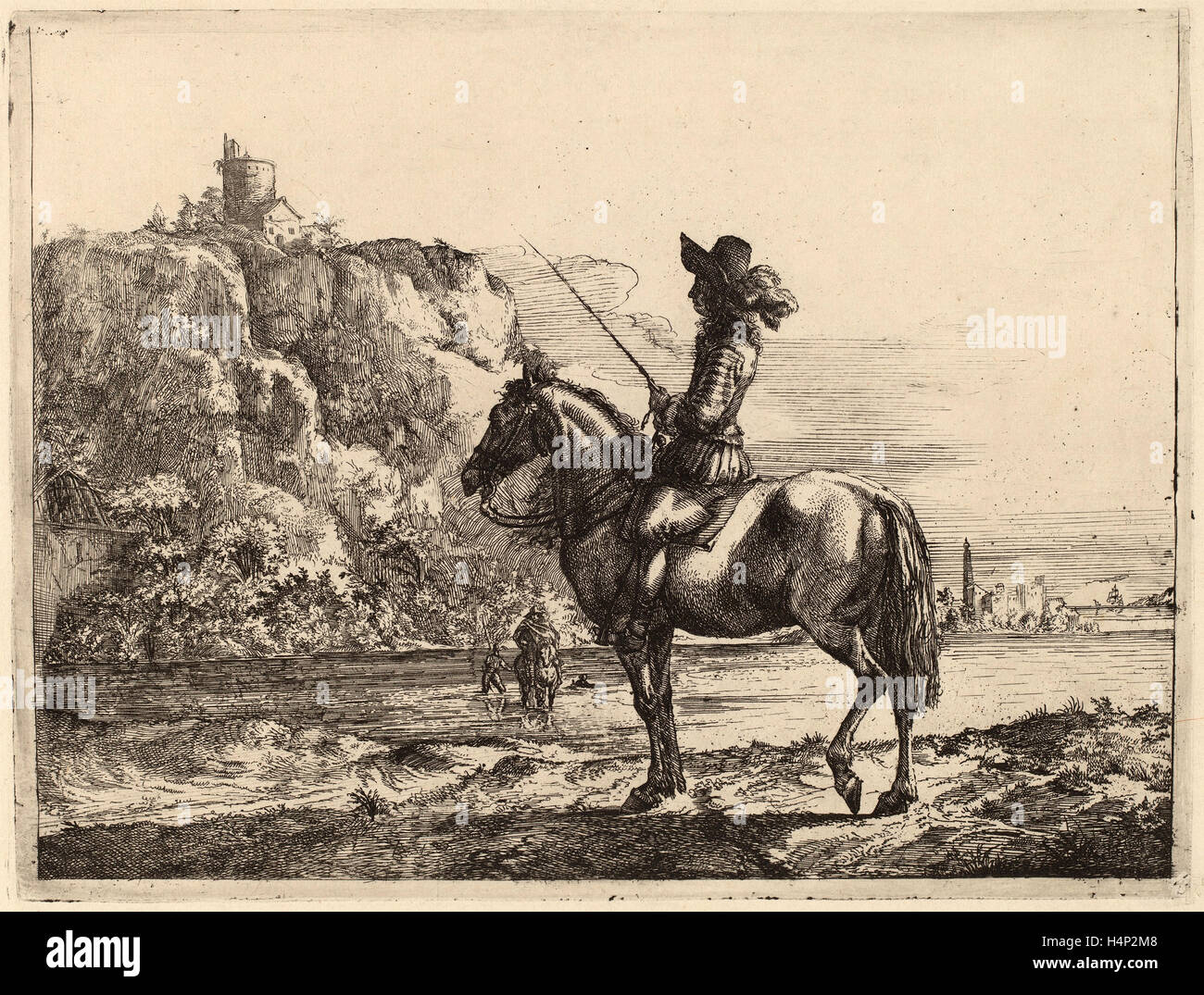 Jacob Duck (Dutch, c. 1600 - 1667), River Landscape with Horseman ...
