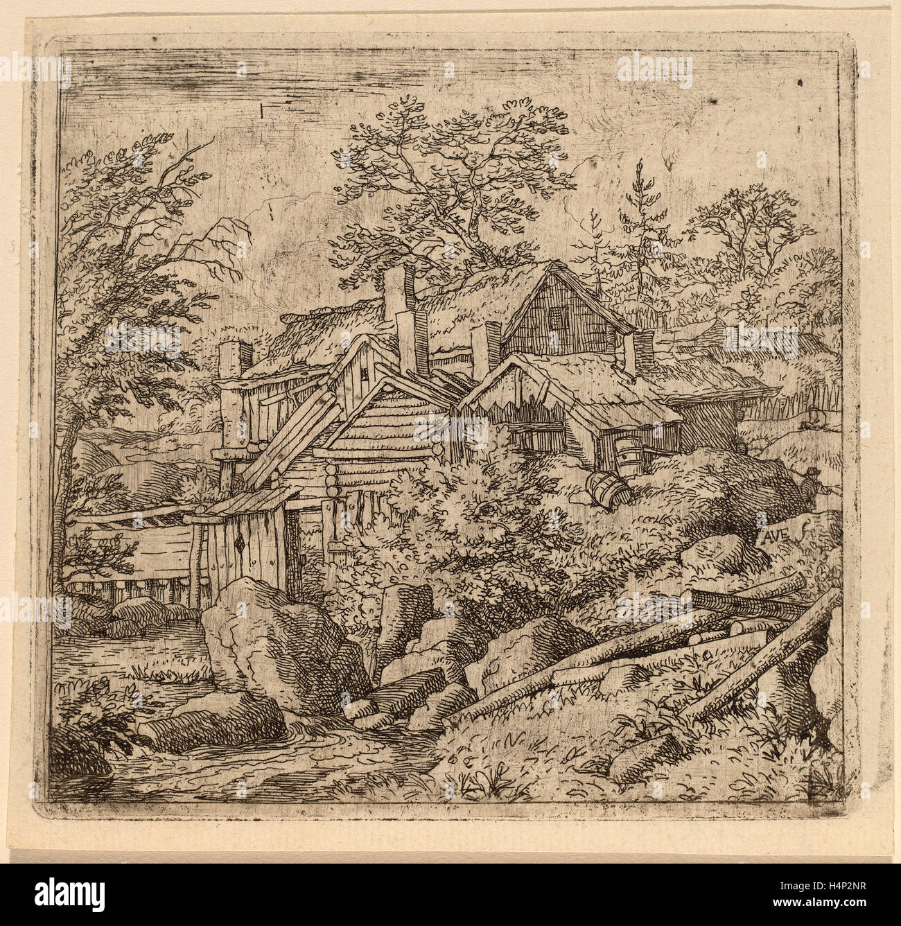 Allart van Everdingen (Dutch, 1621 - 1675), Hamlet on a Mountain Side ...