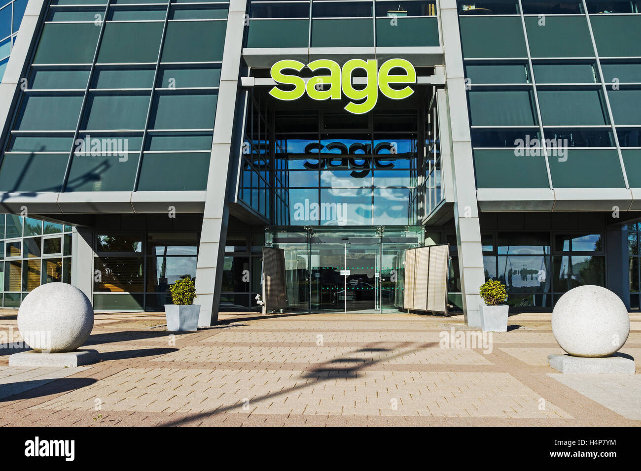 Entrance to the World headquarters of Sage at Great Park, North ...
