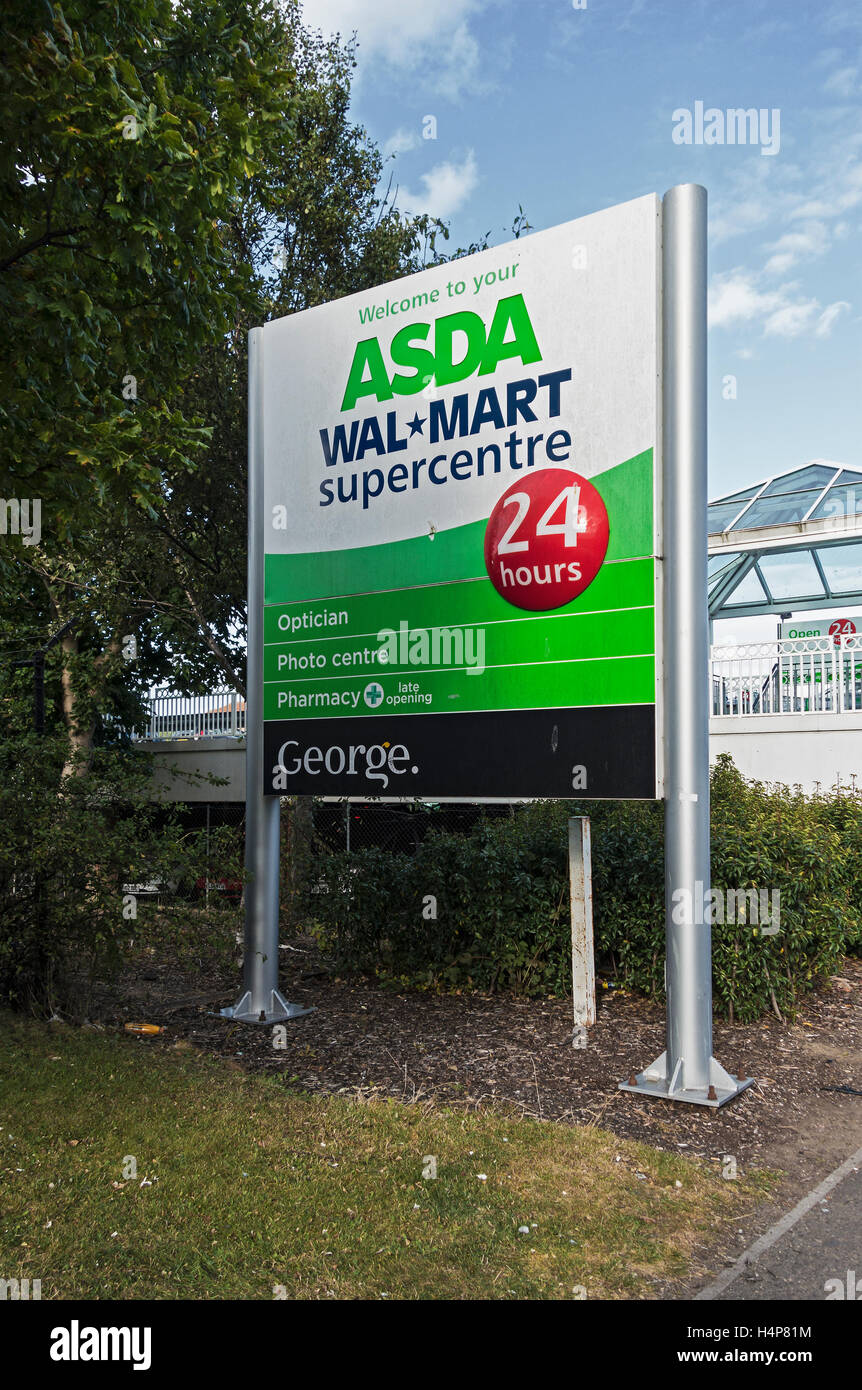 An ASDA and Wal Mart sign Stock Photo - Alamy