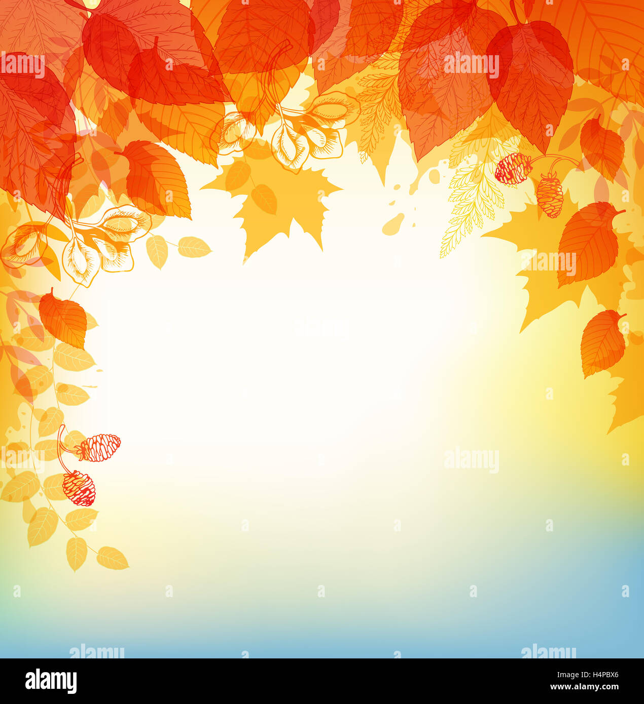 Abstract autumn background with orange and yellow leaves Stock Photo ...