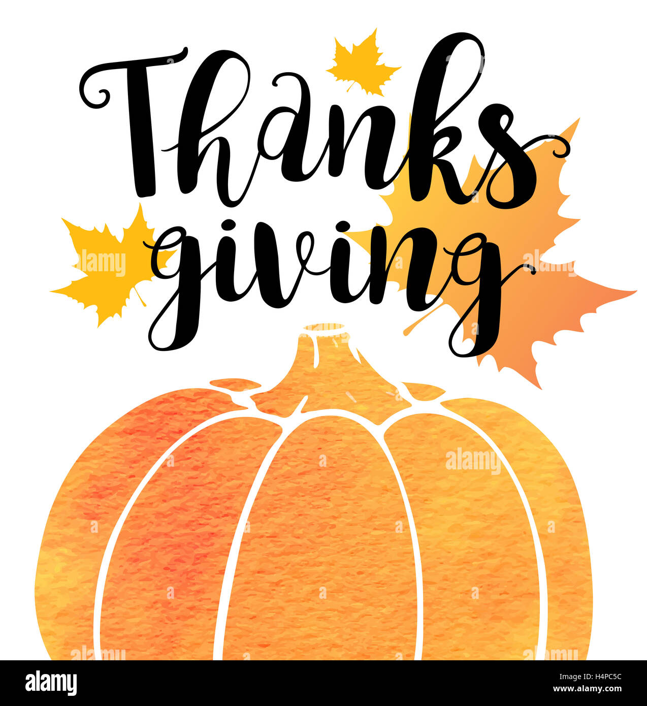 Background with orange pumpkin and lettering. Greeting card for ...