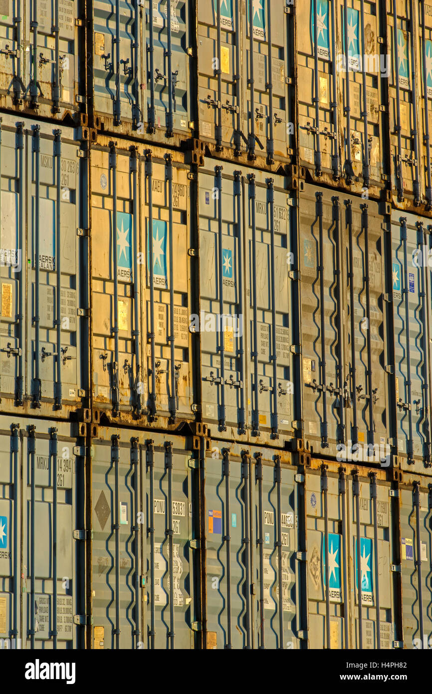 Stacked cargo containers Stock Photo - Alamy