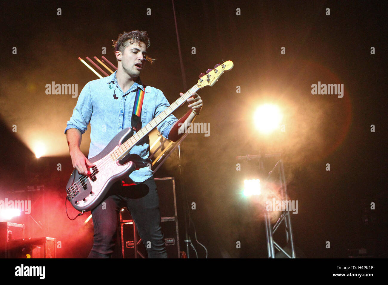 SAN FRANCISCO, CA - OCT 26: Bassist Kevin Ray of Walk the Moon performs ...