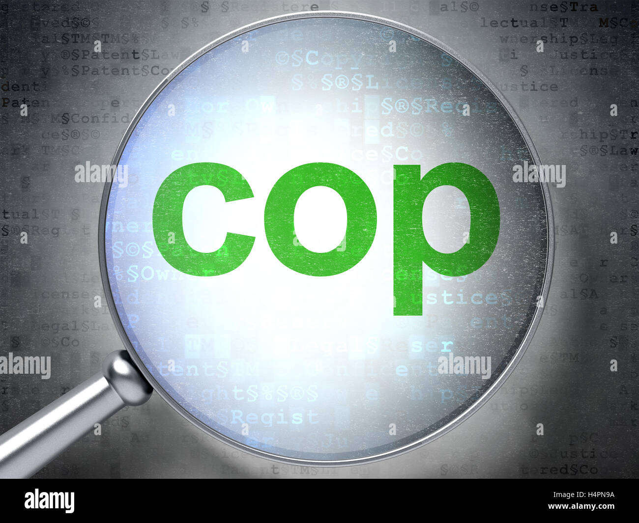Law concept: Cop with optical glass Stock Photo - Alamy