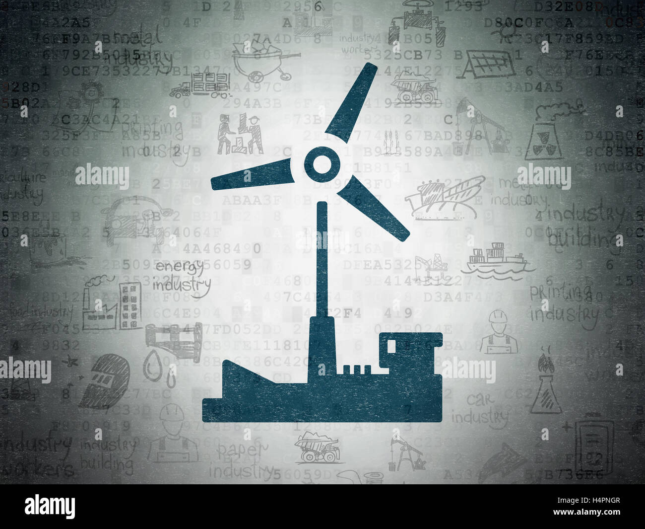 Industry concept: Windmill on Digital Data Paper background Stock Photo ...