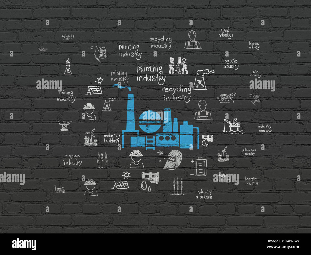 Industry concept: Oil And Gas Indusry on wall background Stock Photo ...