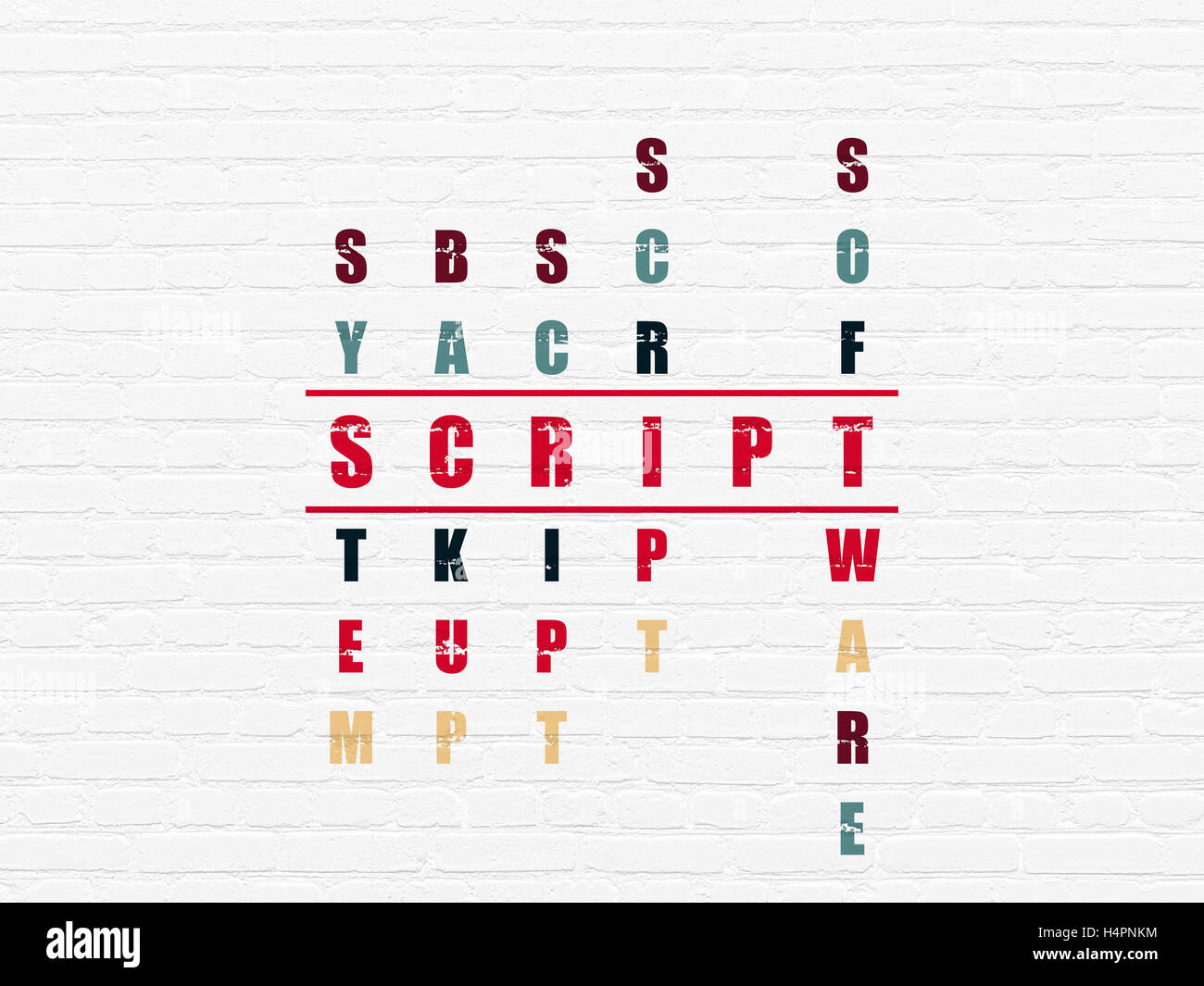 Software concept: Script in Crossword Puzzle Stock Photo - Alamy