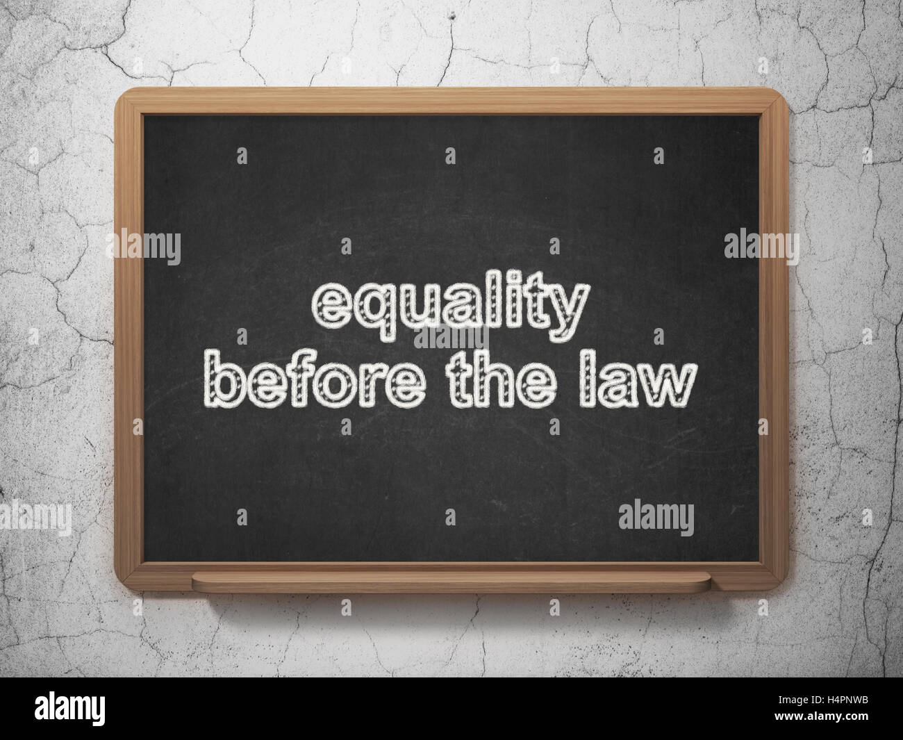 Politics concept: Equality Before The Law on chalkboard background ...