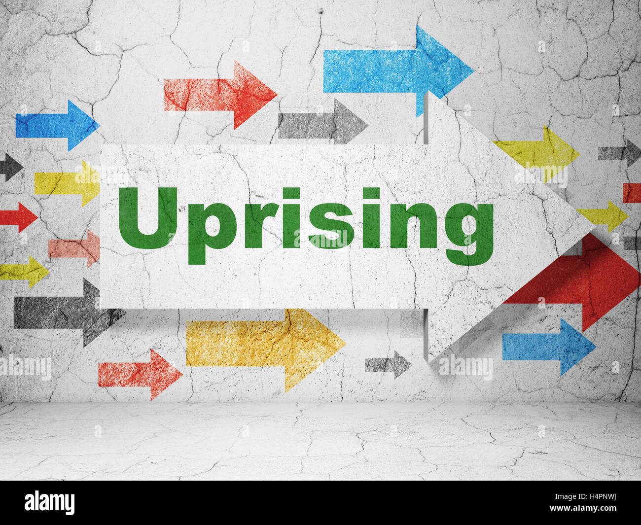 Politics concept: arrow with Uprising on grunge wall background Stock ...