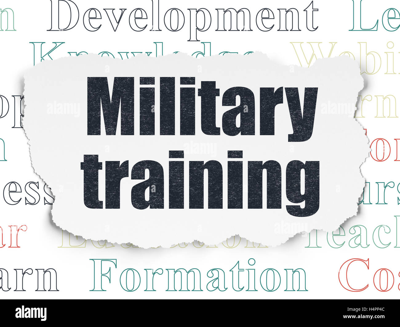 Education concept: Military Training on Torn Paper background Stock ...