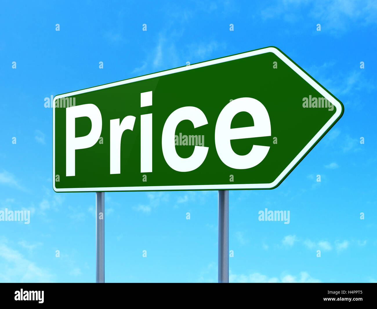Marketing concept: Price on road sign background Stock Photo - Alamy