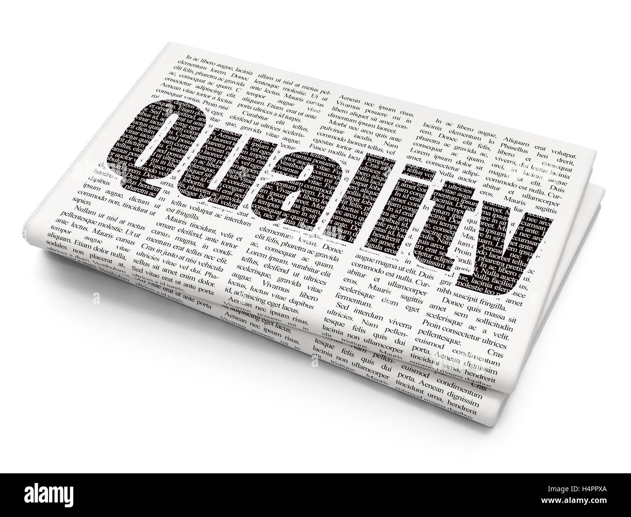 Advertising concept: Quality on Newspaper background Stock Photo - Alamy