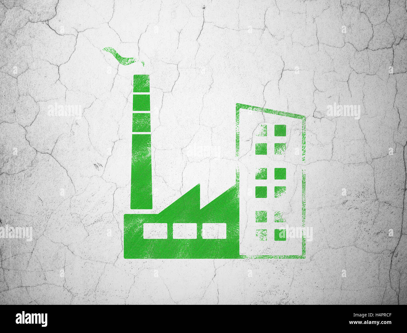 Finance concept: Industry Building on wall background Stock Photo - Alamy