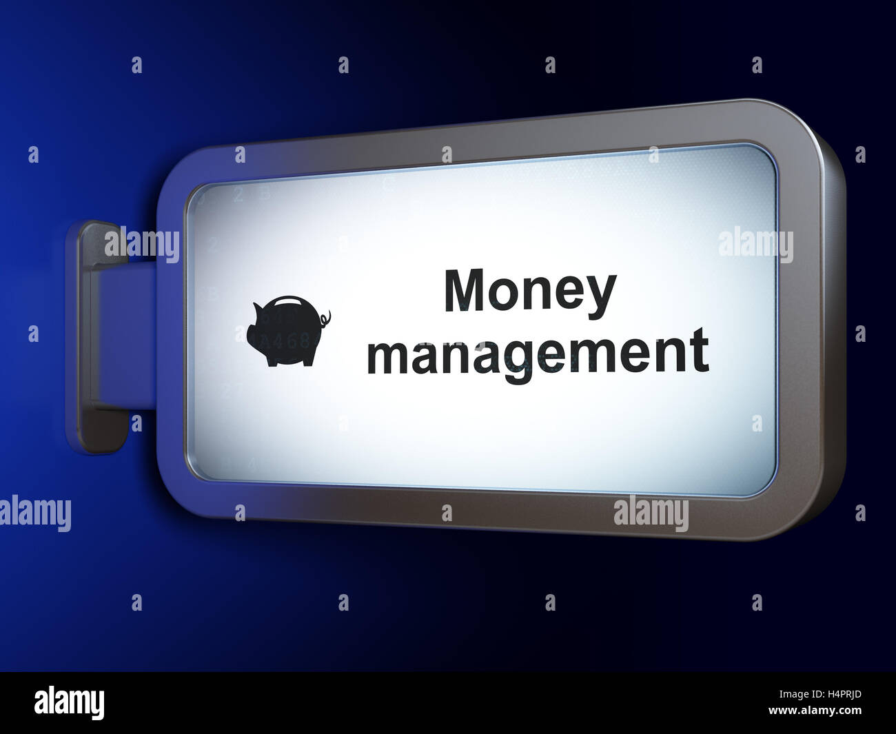 Money concept: Money Management and Money Box on billboard background ...
