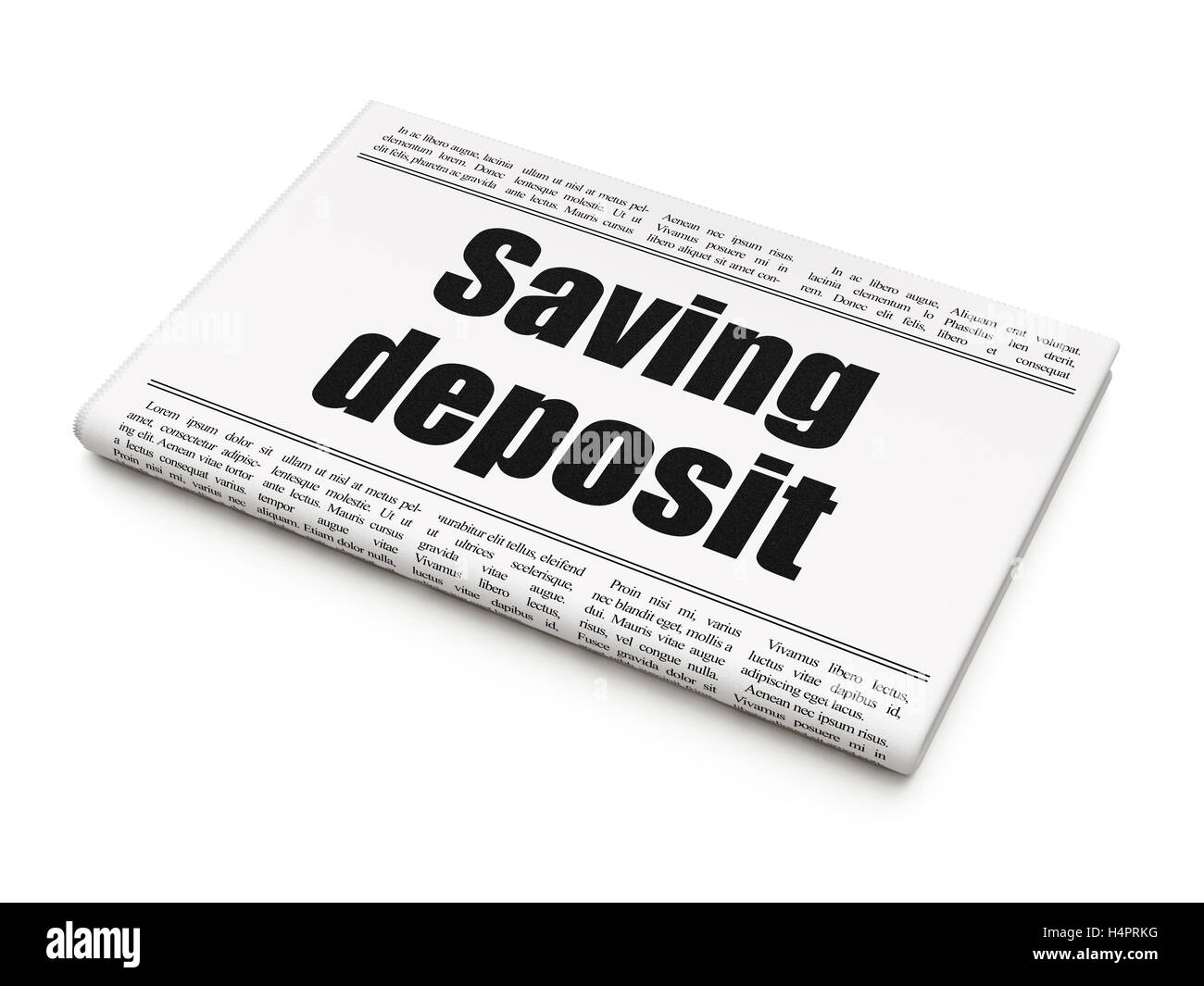 Money concept: newspaper headline Saving Deposit Stock Photo - Alamy