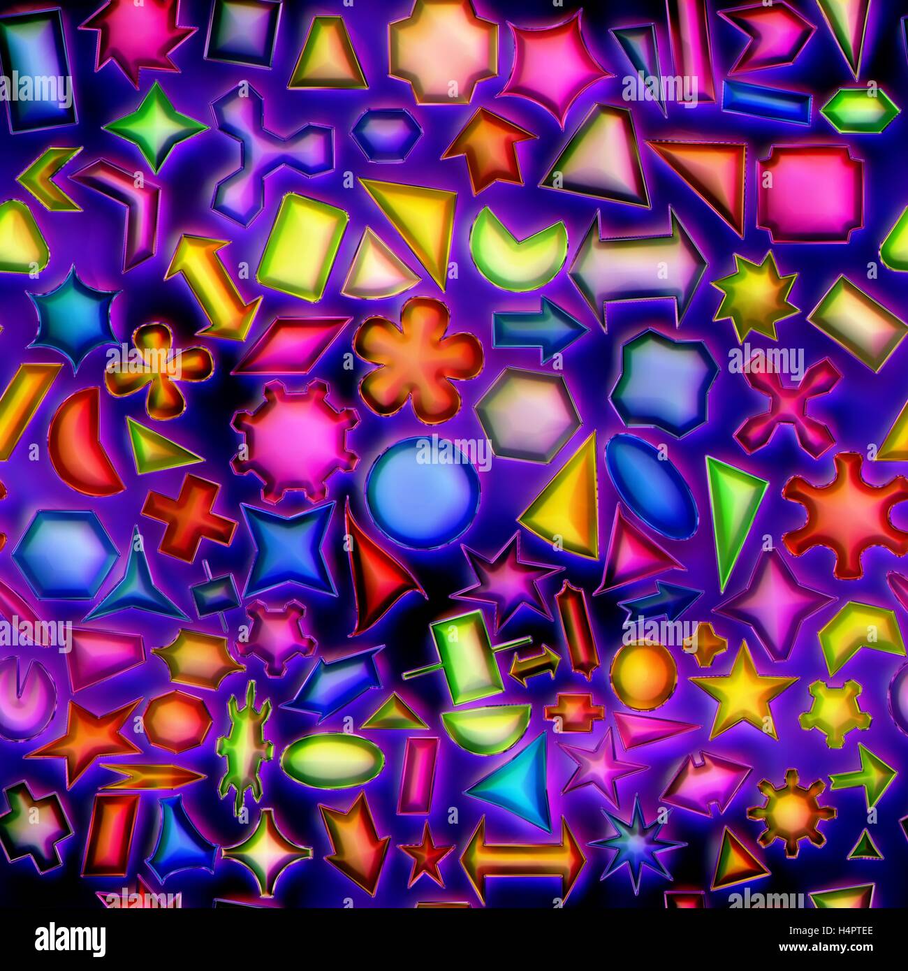 Seamless texture of abstract bright shiny colorful geometric shapes ...