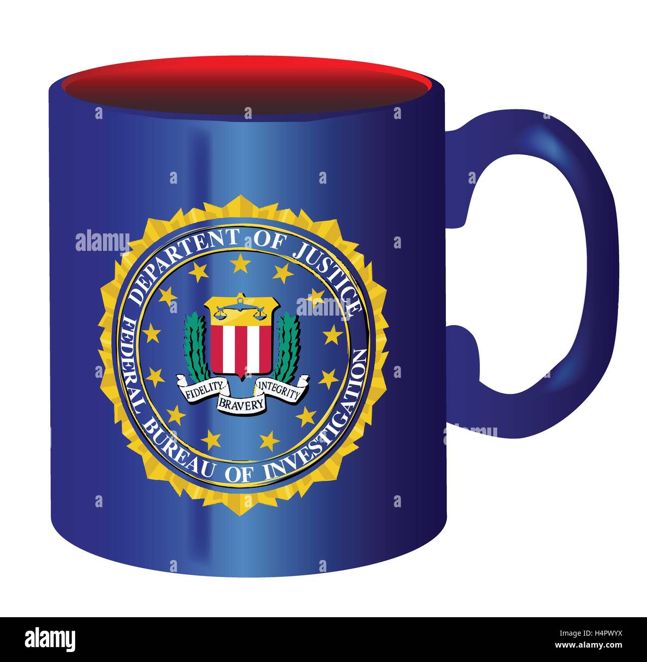 A spoof drawing of the mug of FBI over a white background Stock Vector ...