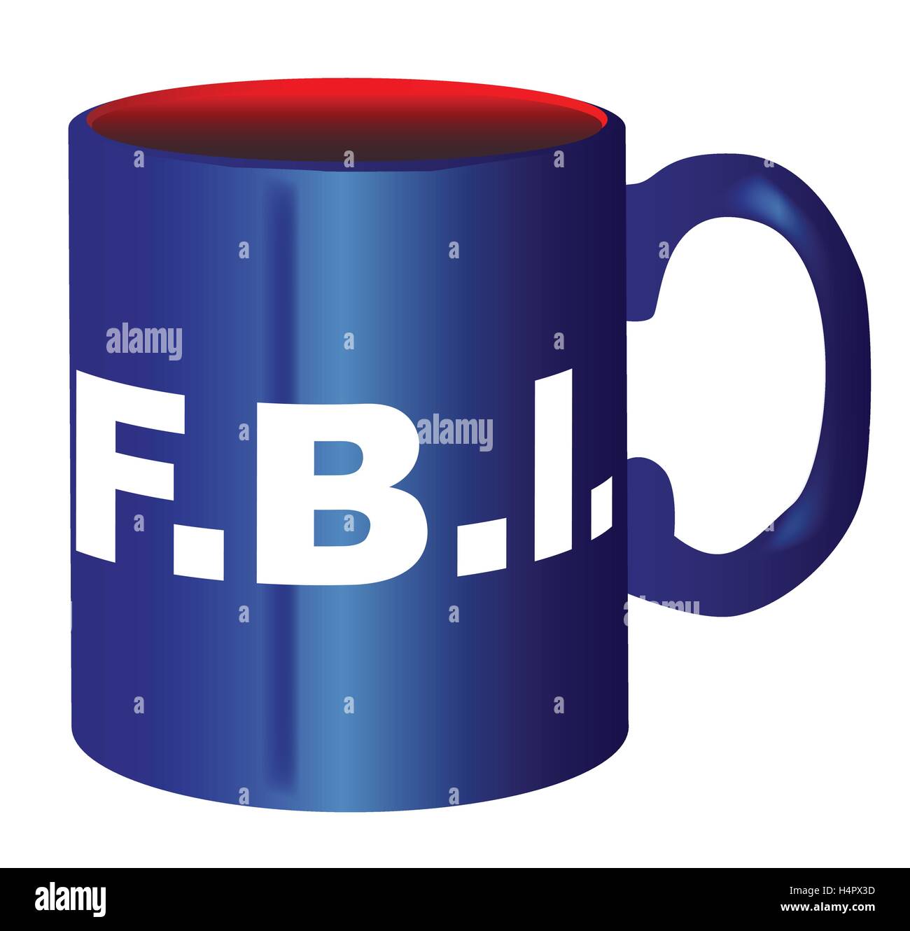 A spoof drawing of the mug of FBI over a white background Stock Vector ...