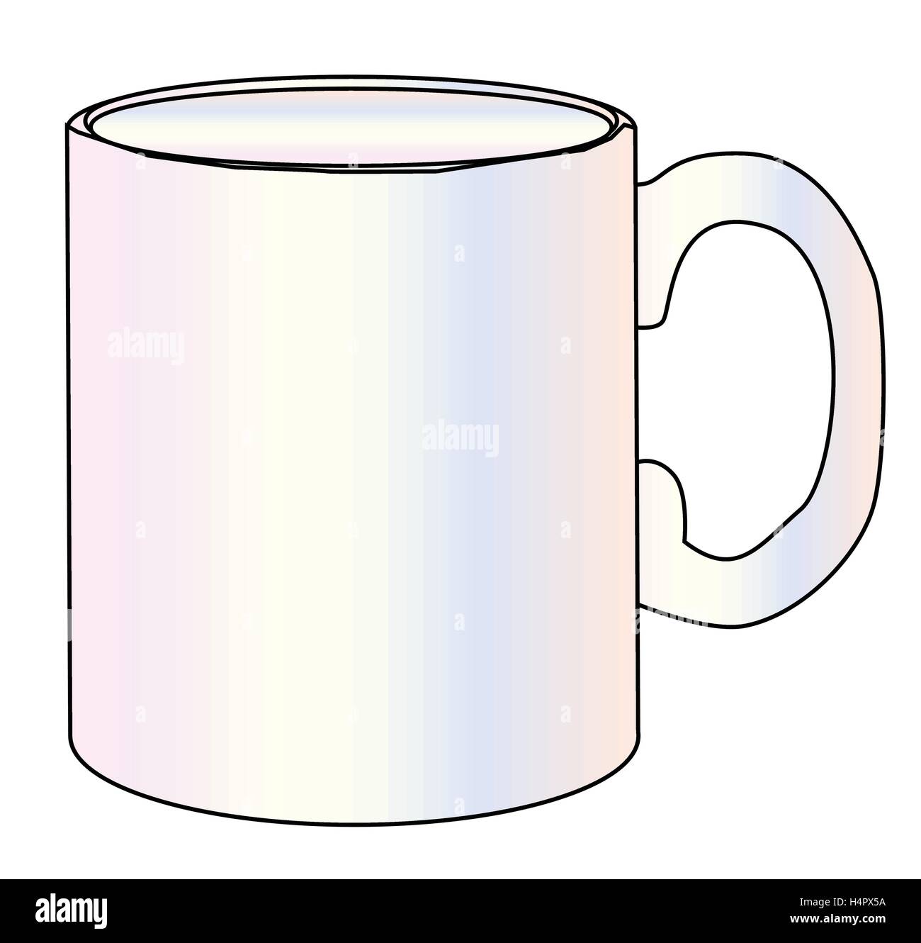 A simple white plain coffee mug over a white background Stock Vector ...