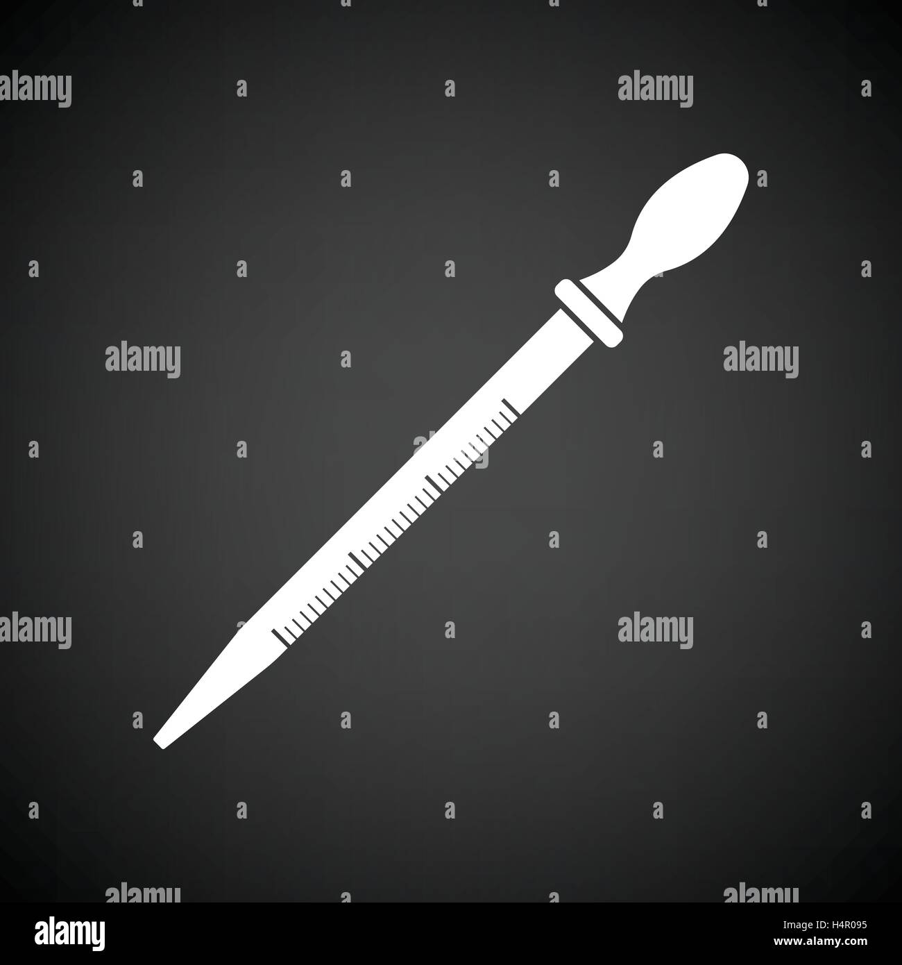 Icon of chemistry dropper. Black background with white. Vector ...
