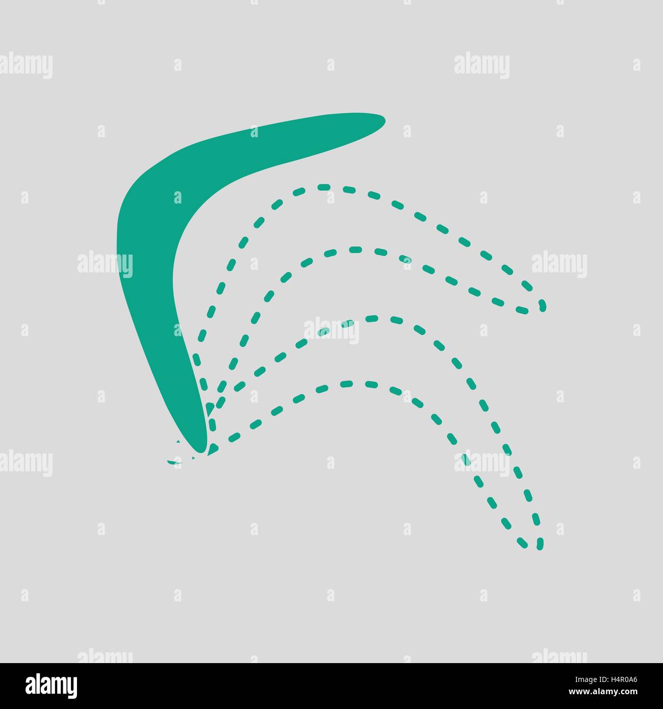 Boomerang Icon Gray Background With Green Vector Illustration Stock