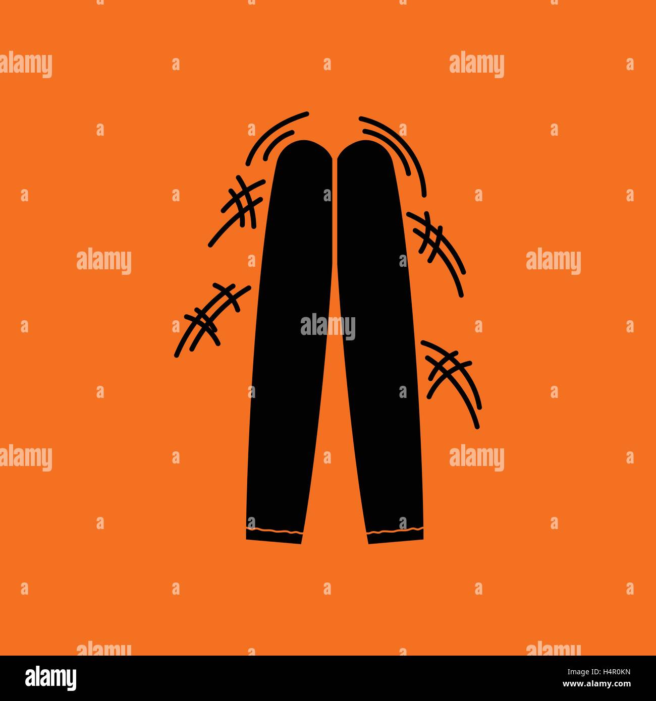 Football fans clapping sticks icon. Orange background with black ...