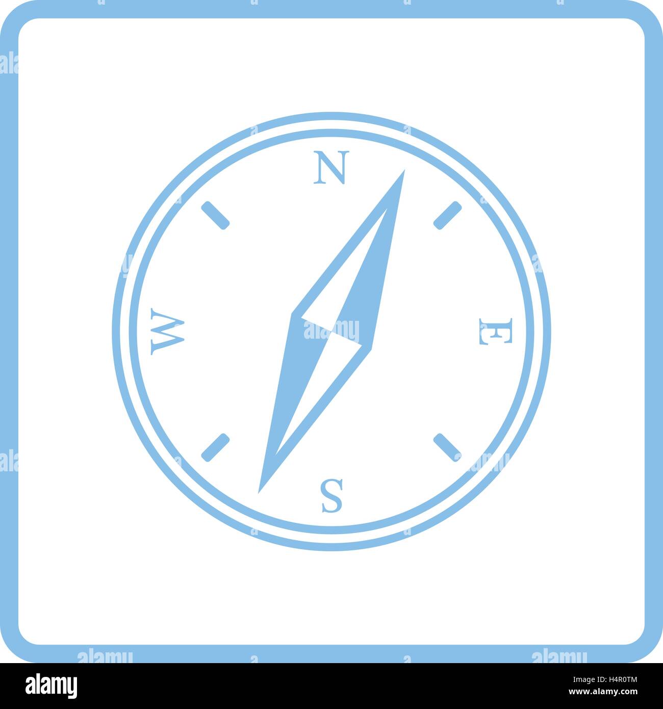 Compass icon. Blue frame design. Vector illustration Stock Vector Image ...