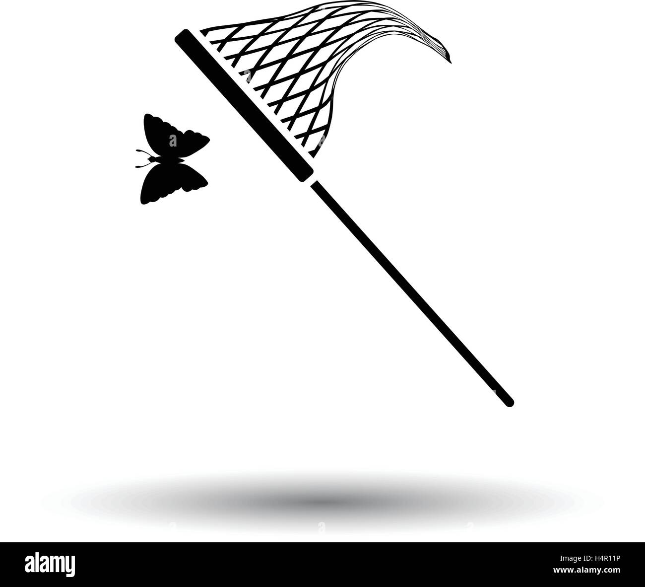 Butterfly net icon. White background with shadow design. Vector ...