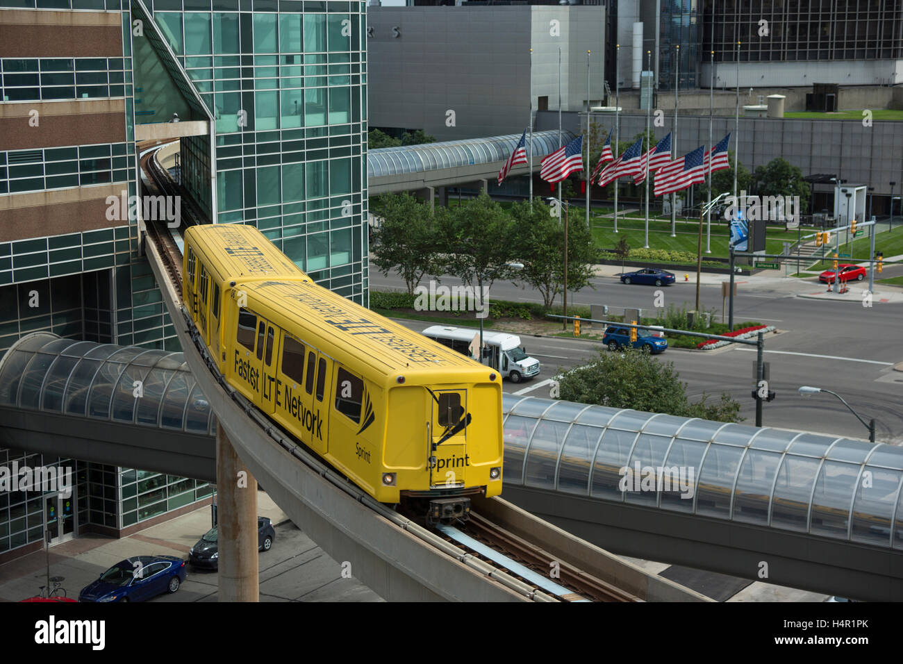 Detroit people mover train hi-res stock photography and images - Alamy