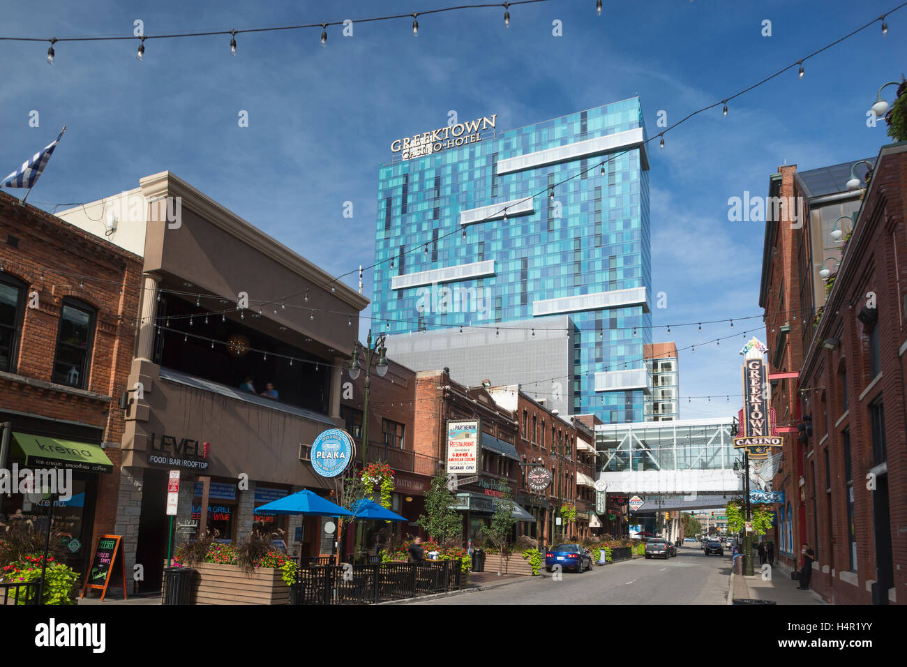 SIDEWALK CAFES MONROE AVENUE GREEKTOWN DOWNTOWN DETROIT MICHIGAN USA ...