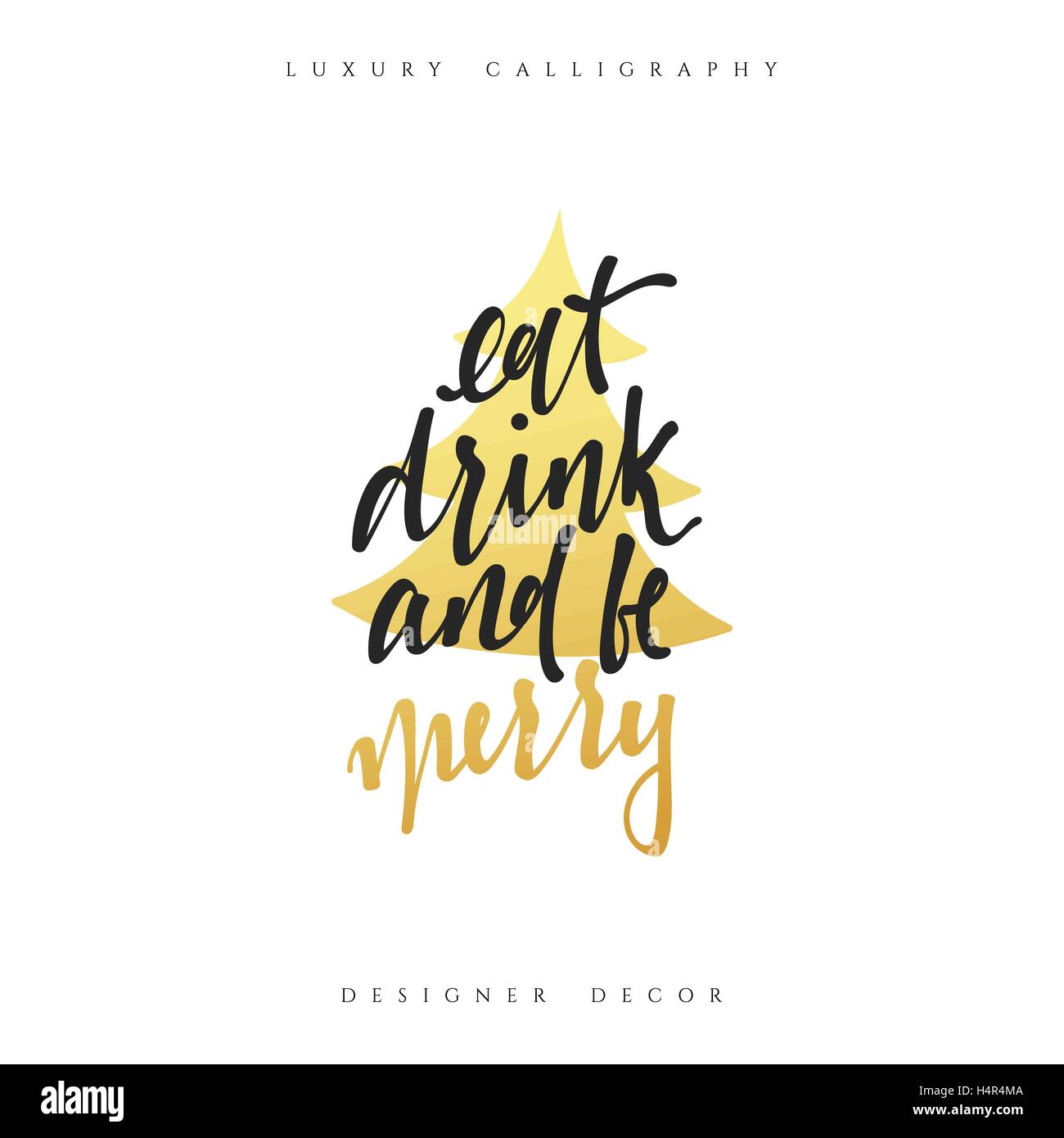Eat drink and be merry lettering handmade calligraphy Stock Vector ...