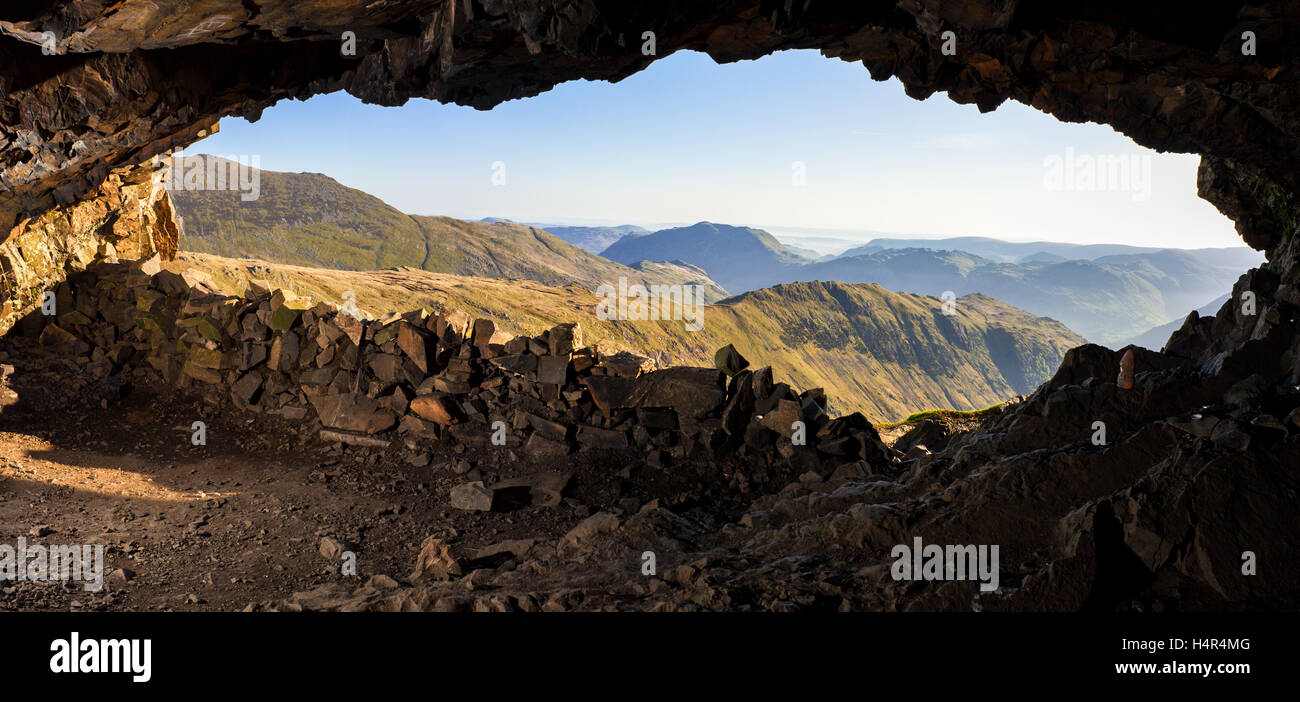 Inside the Priest Hole cave in the English Lake District Stock Photo ...