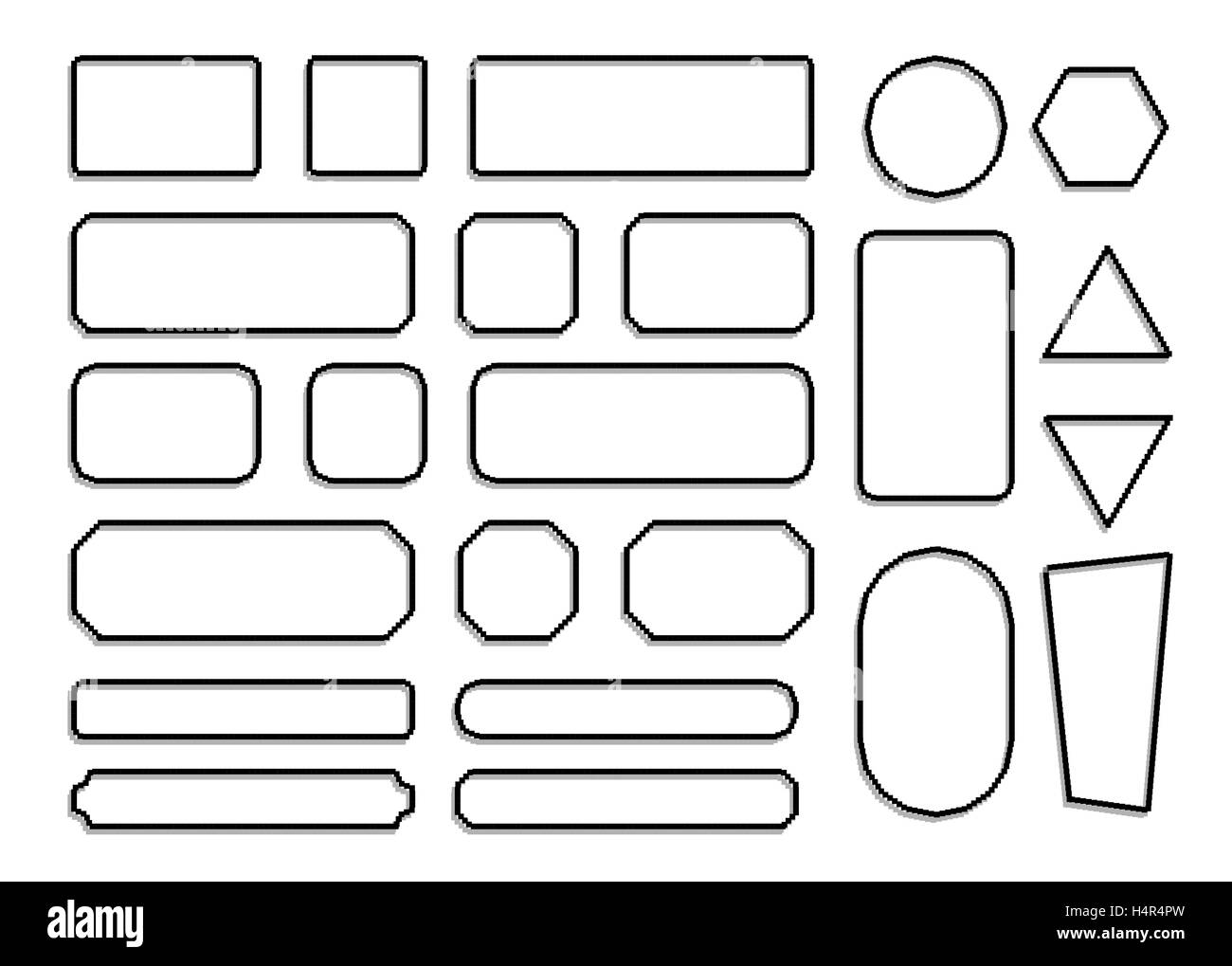 Simple set of geometric shapes in the style pixel art Stock Vector ...
