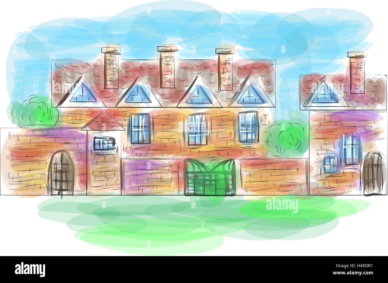 home uk. abstract illustration on multiocolor background Stock Vector ...