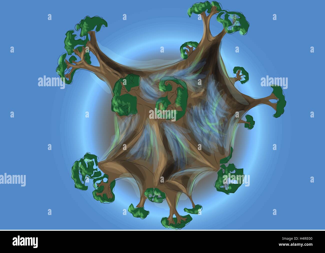 planet with tree. abstract conceptual environmental illustration Stock ...