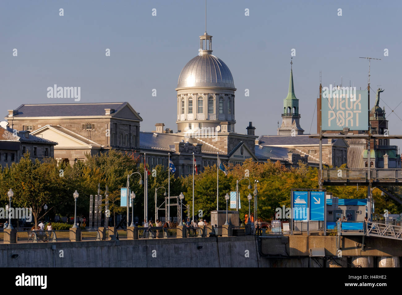 Old Port of Montreal promenade and Bonsecours Market building, Montreal ...