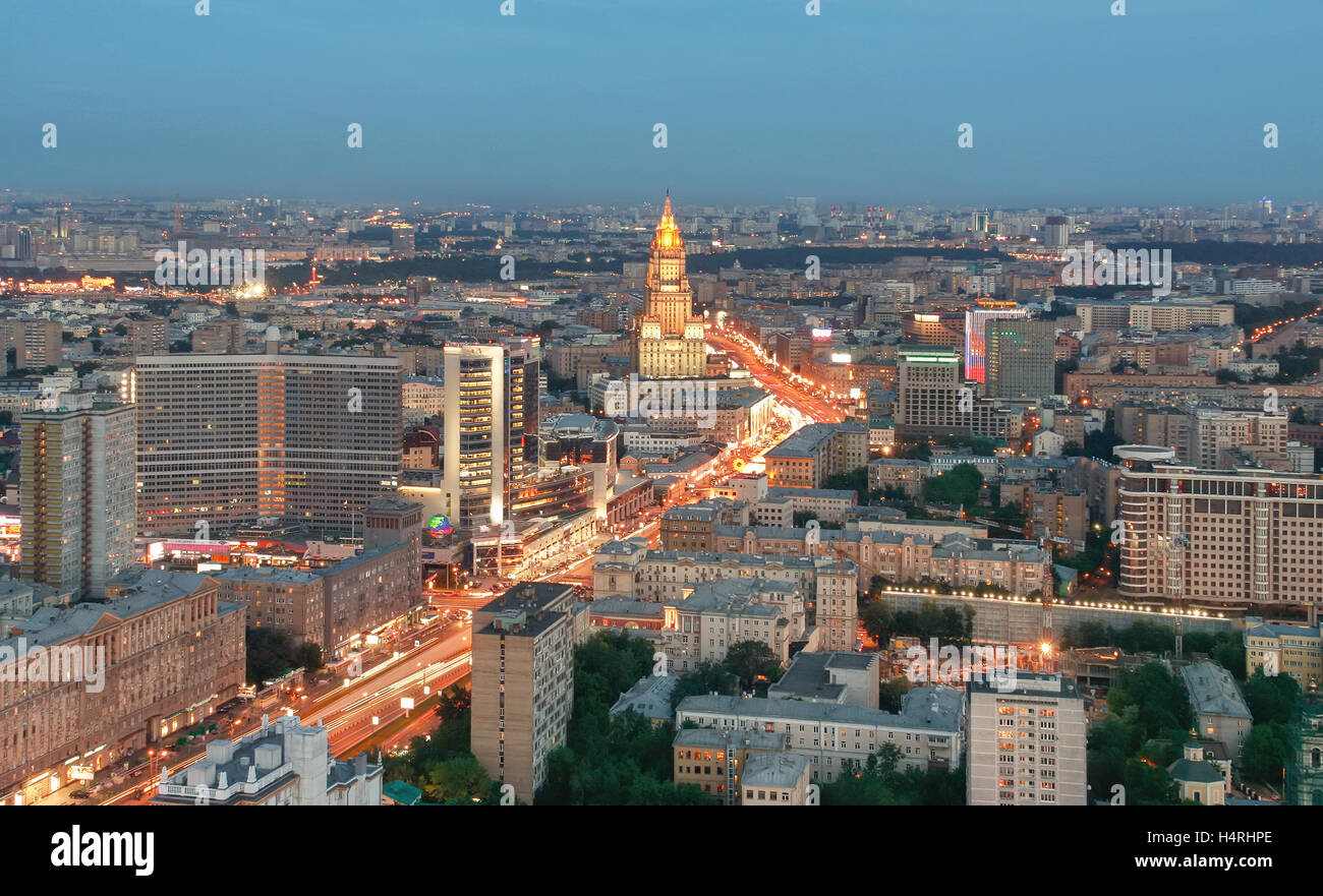 Top view of Moscow city skyline Stock Photo - Alamy