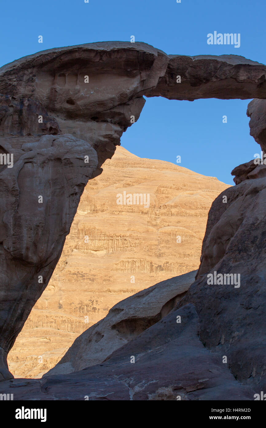 The Burdah arch, a natural attraction inside the Wadi Rum desert ...